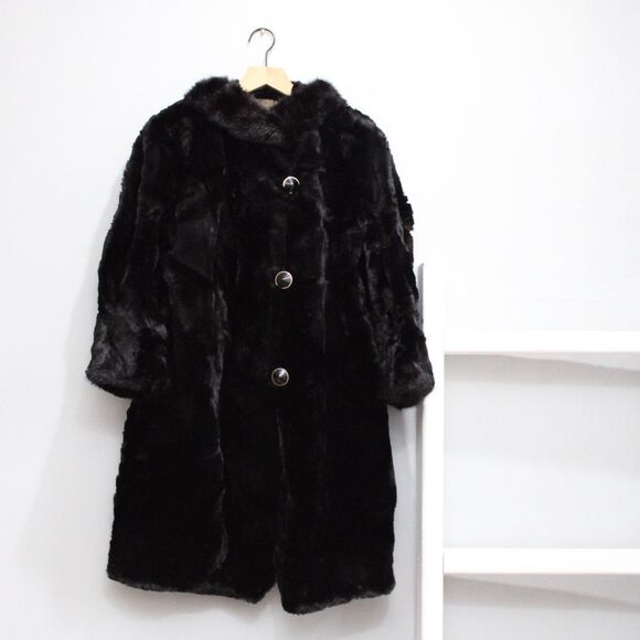 Vintage | Jackets & Coats | Vintagethe Mink Barn Black Mink Fur Coat ...